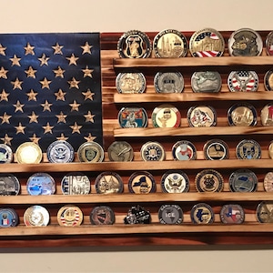 American Flag Challenge Coin Display - Etsy
