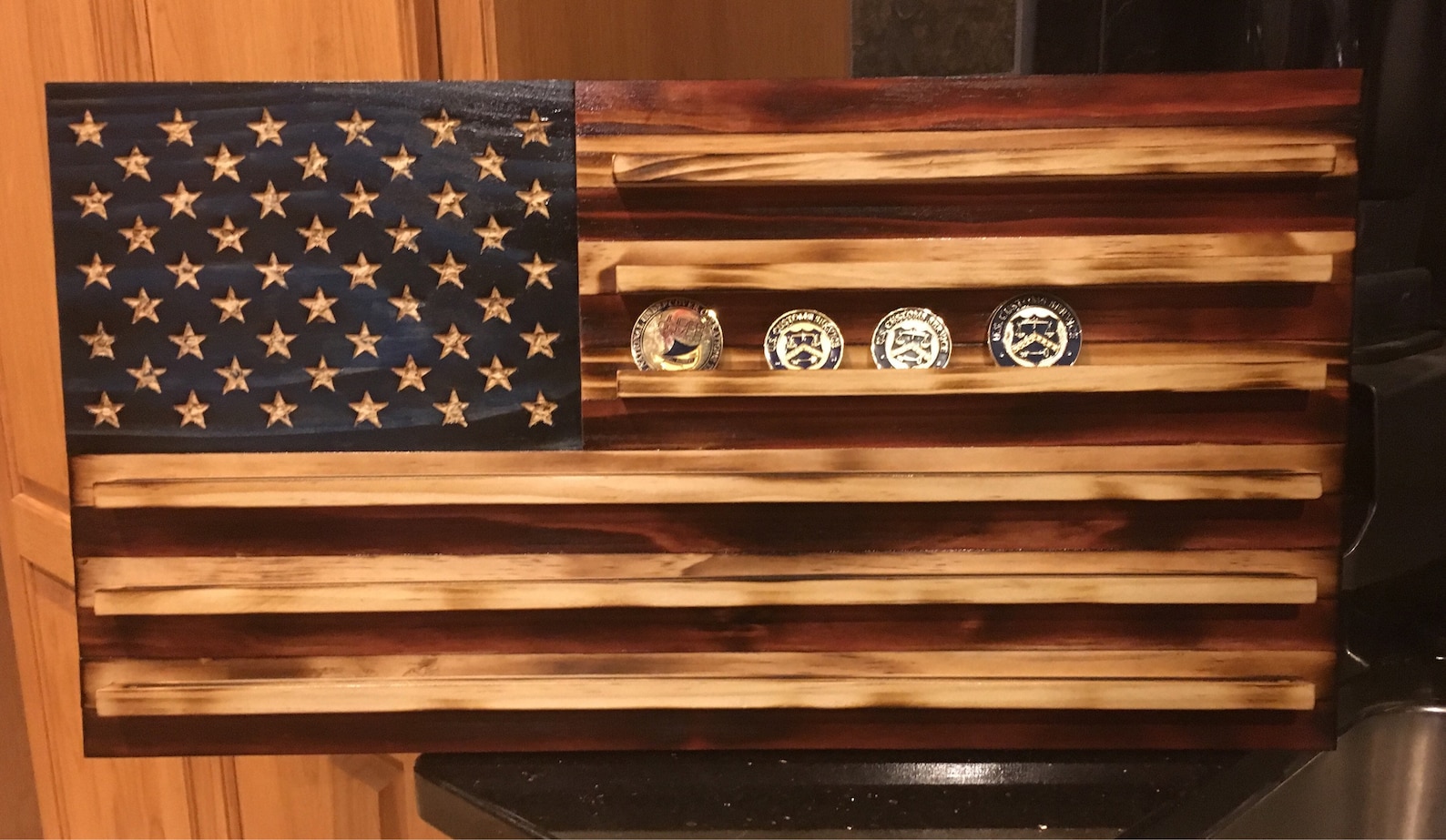 American Flag Challenge Coin Display | Etsy
