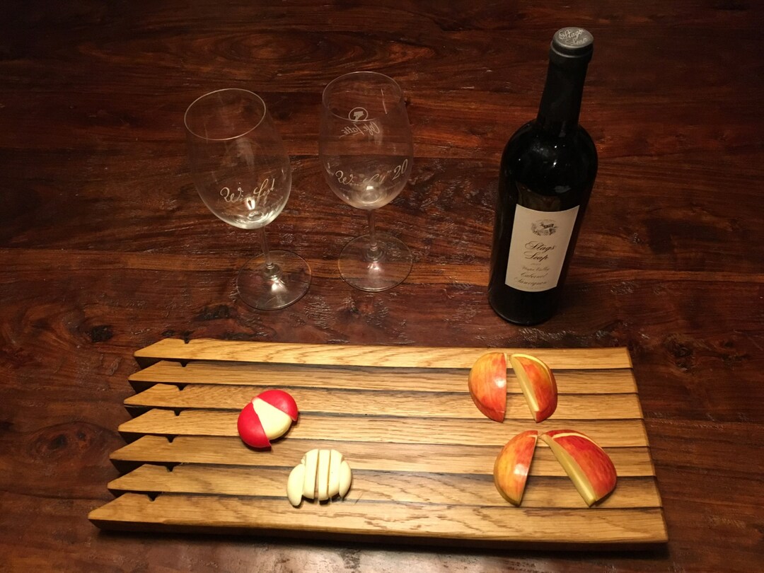 Wine Stave Serving Tray Cutting Board - Etsy
