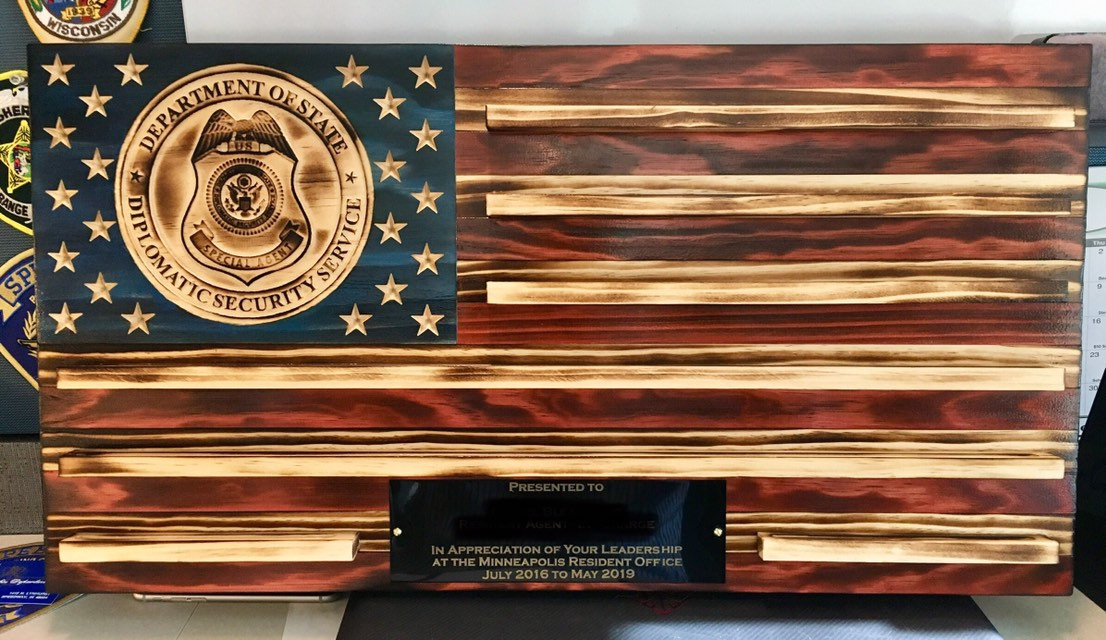 American Flag Challenge Coin Display Plaque - Etsy