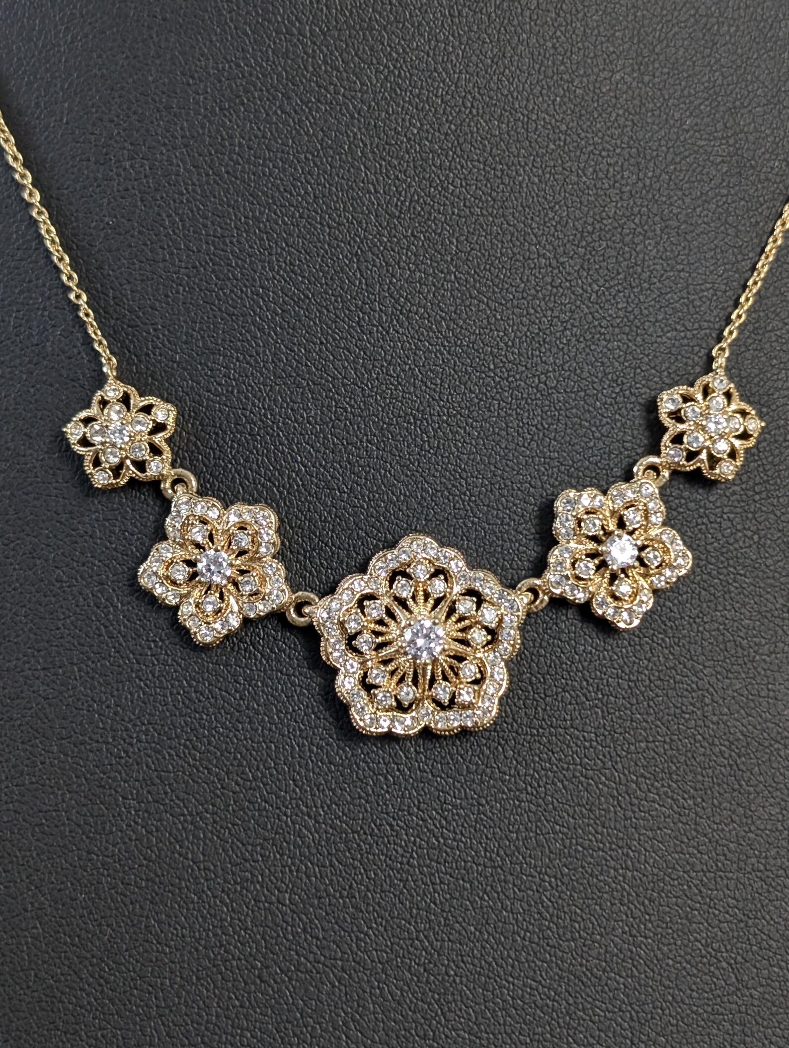 Nadri Prima CZ 18k Yellow GP Floral Necklace Bridal #45 - Etsy