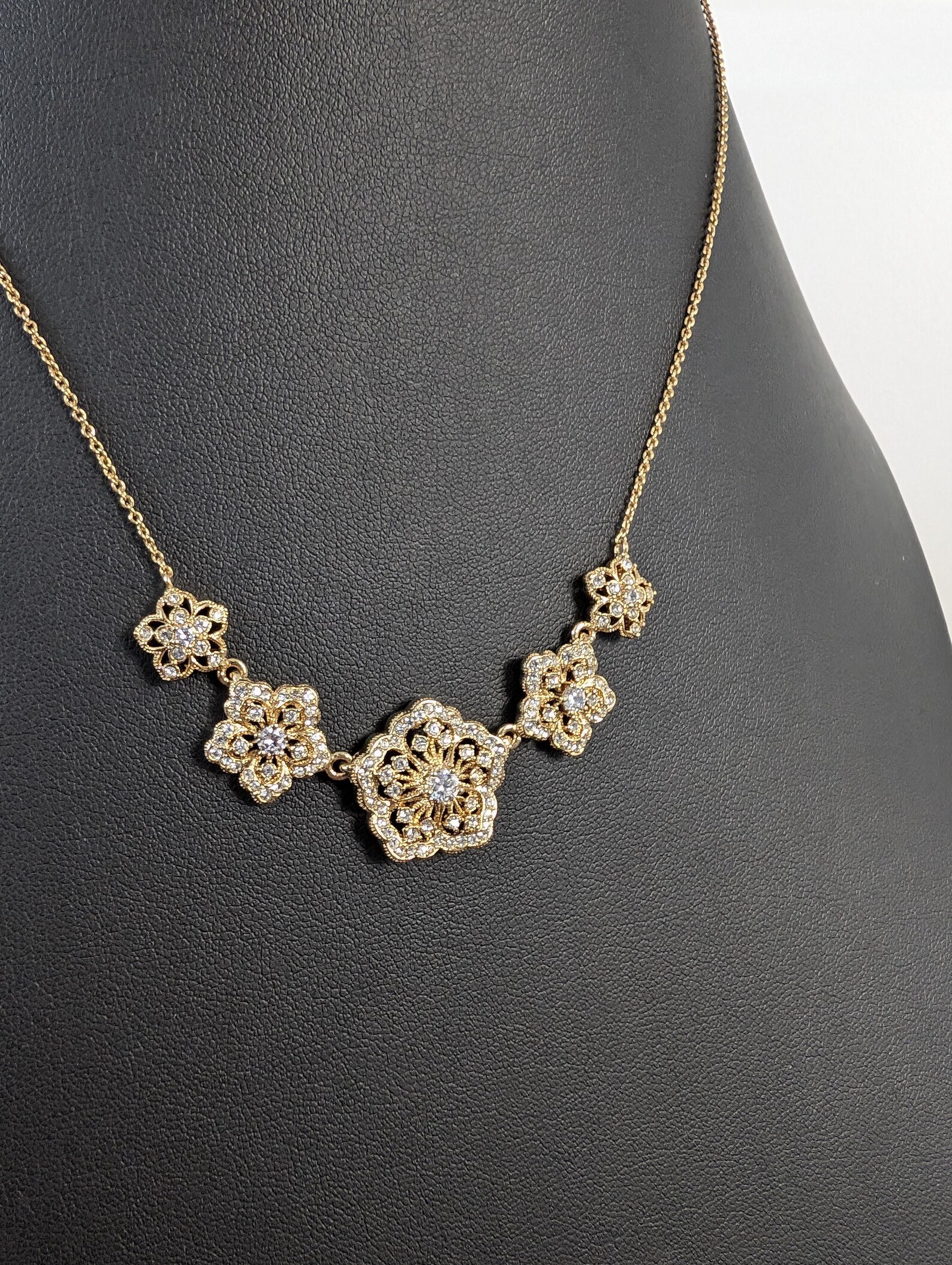Nadri Prima CZ 18k Yellow GP Floral Necklace Bridal #45 - Etsy