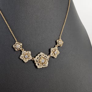 Nadri Prima CZ 18k Yellow GP Floral Necklace Bridal 45 - Etsy