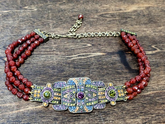 RARE Vintage Heidi Daus Rhinestone Crystal Choker Nec… - Gem