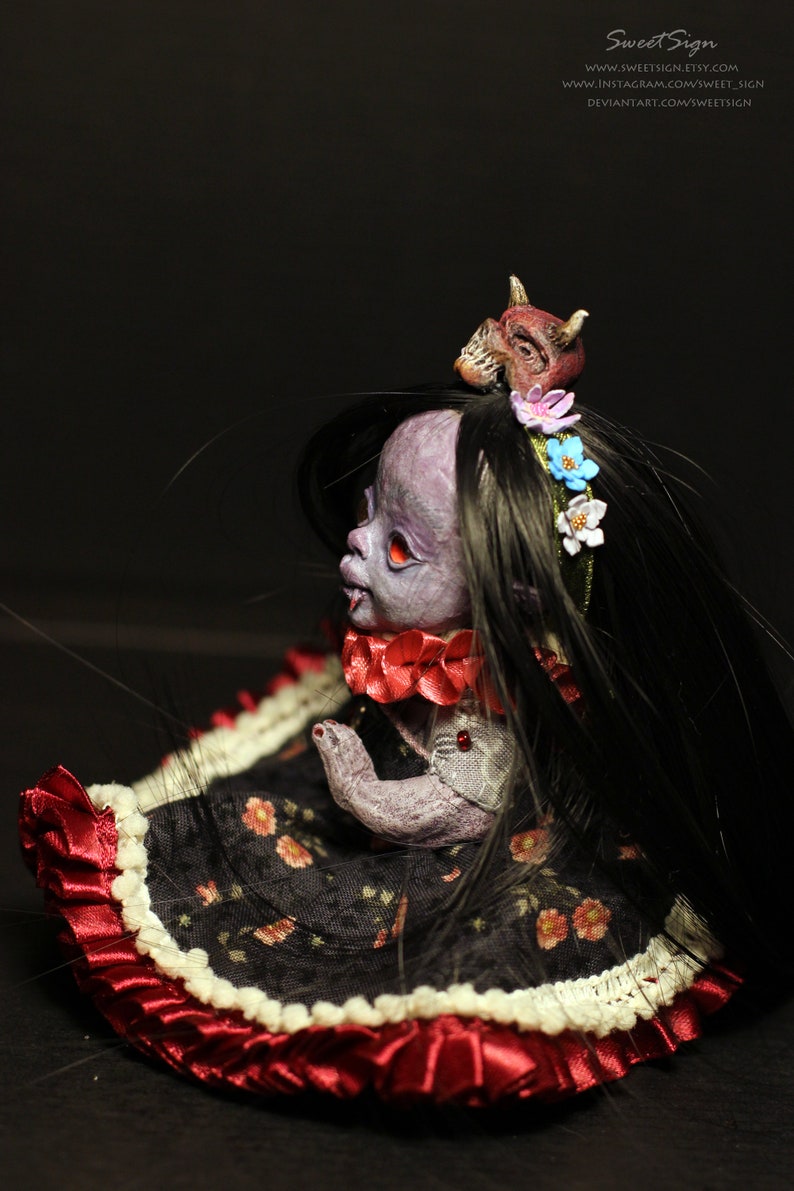 Gothic Lilith The Vampire Girl Ooak Posable Doll T Spirit Etsy
