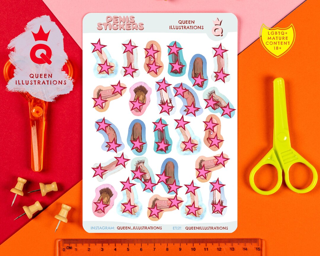 PENIS STICKERS Vol 1, Waterproof Vinyl Stickers Sheet, About 2cm ...