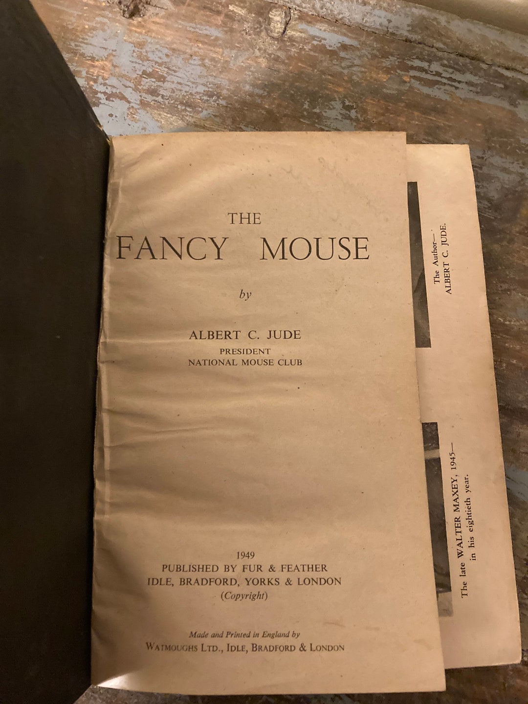 The Fancy Mouse. Albert C. Jude, Signed by the Author. President of the ...