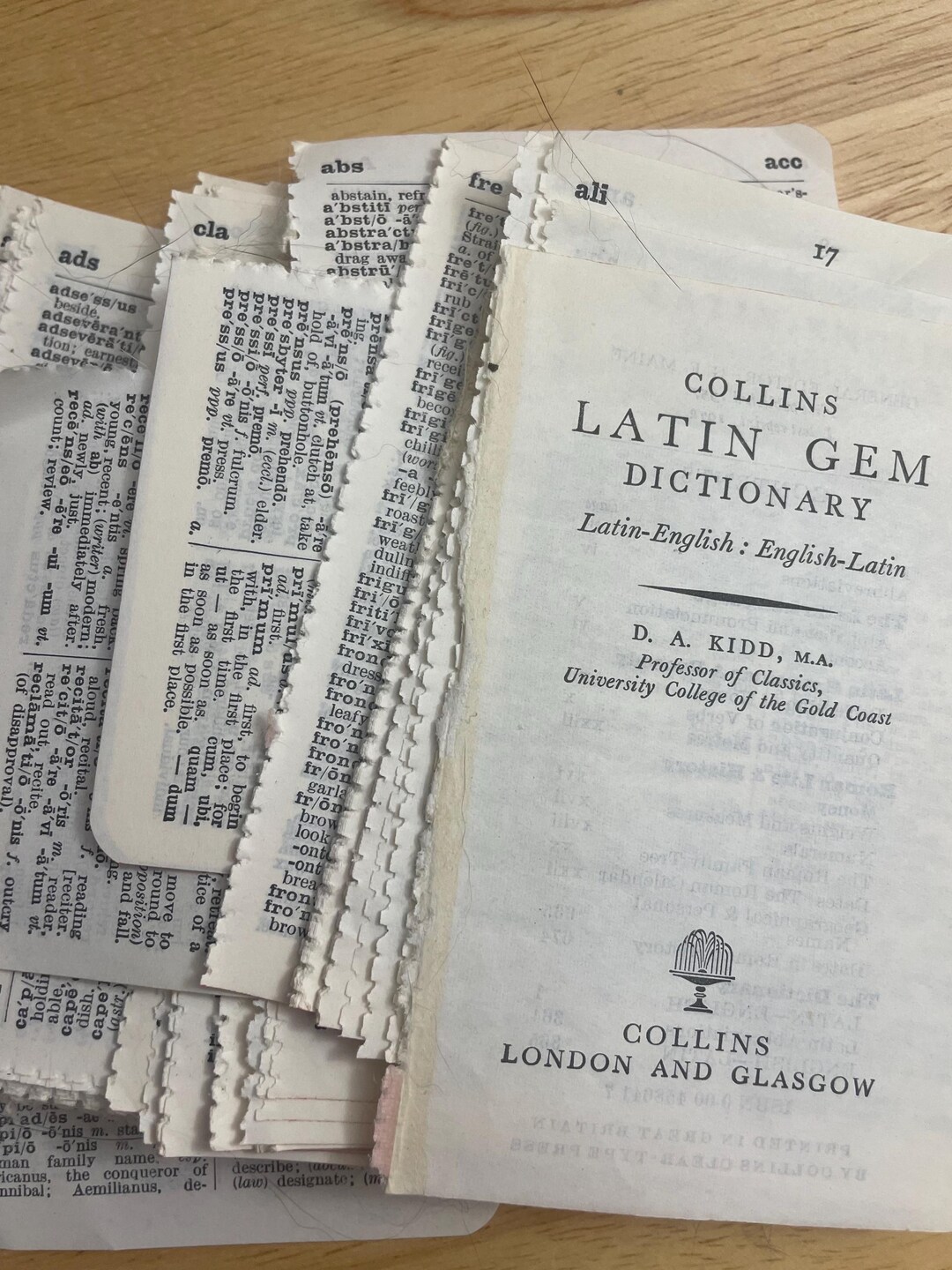 50 Antique Latin Dictionary Paper. Vintage Dictionary Book Pages. Small ...