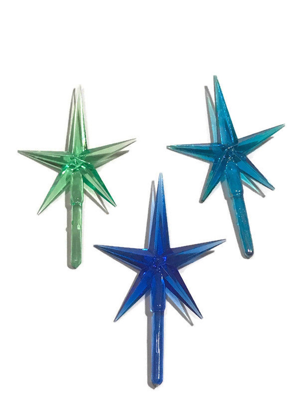 Small Ceramic Tree Star Topper. Aqua Blue Clear Green - Etsy