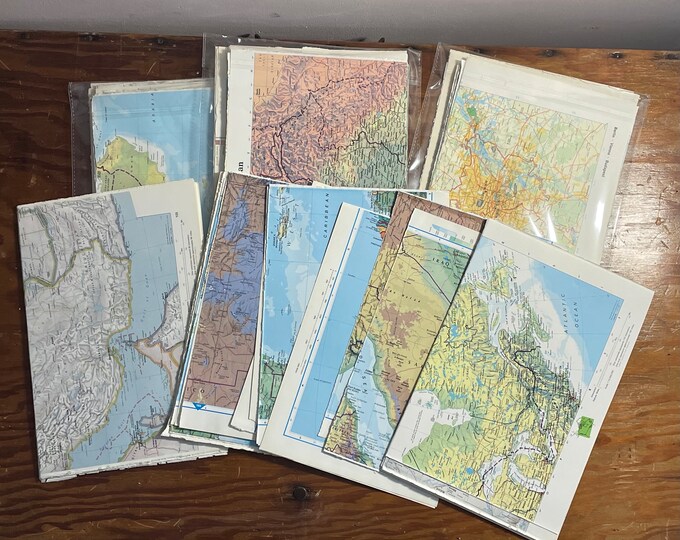 35 Pieces of Map Paper. Vintage Maps. Scrapbook Paper. Scrapbooking ...