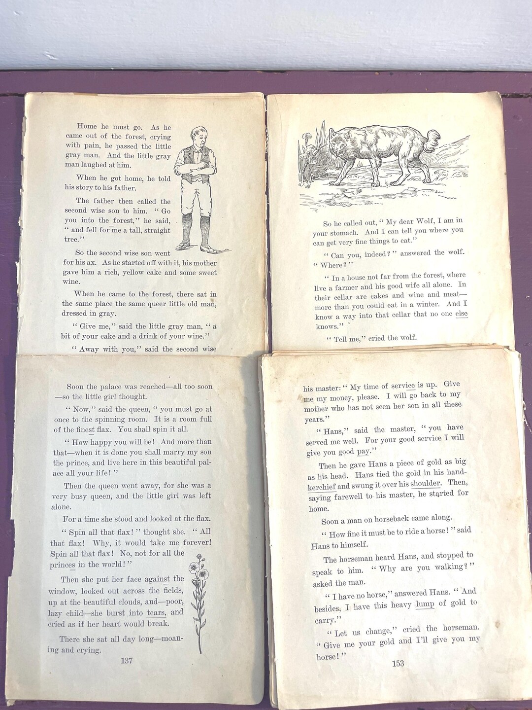 35 Old Children's Book Pages for Journaling, Collage, Decoupage ...