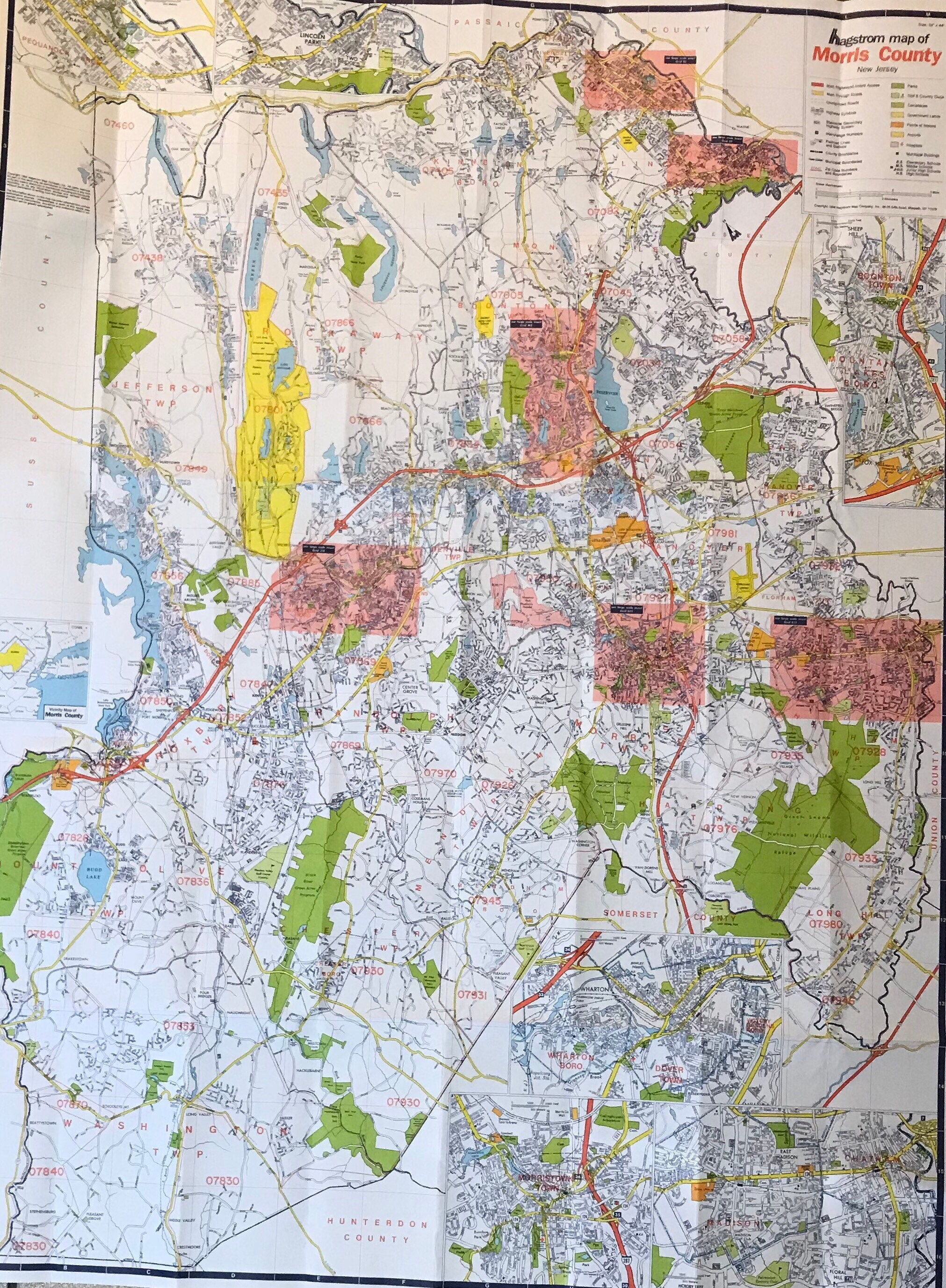 Vintage Hagstrom New Jersey County Maps. NJ Maps. Bergen - Etsy Canada