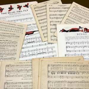 25 Vintage Sheet Music Book Pages for Crafts. Antique Sheet Music ...