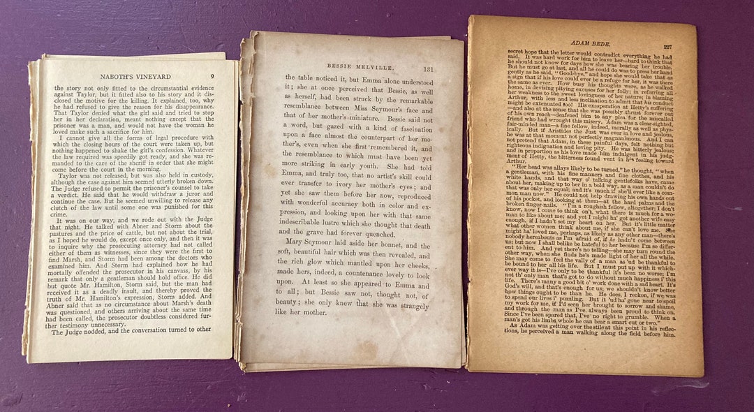 30 Small Antique Book Pages. Old Book Pages. Vintage Book Paper. Aged ...