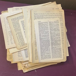 30 Dictionary Pages. Vintage Dictionary Book Pages. Antique Book Pages ...