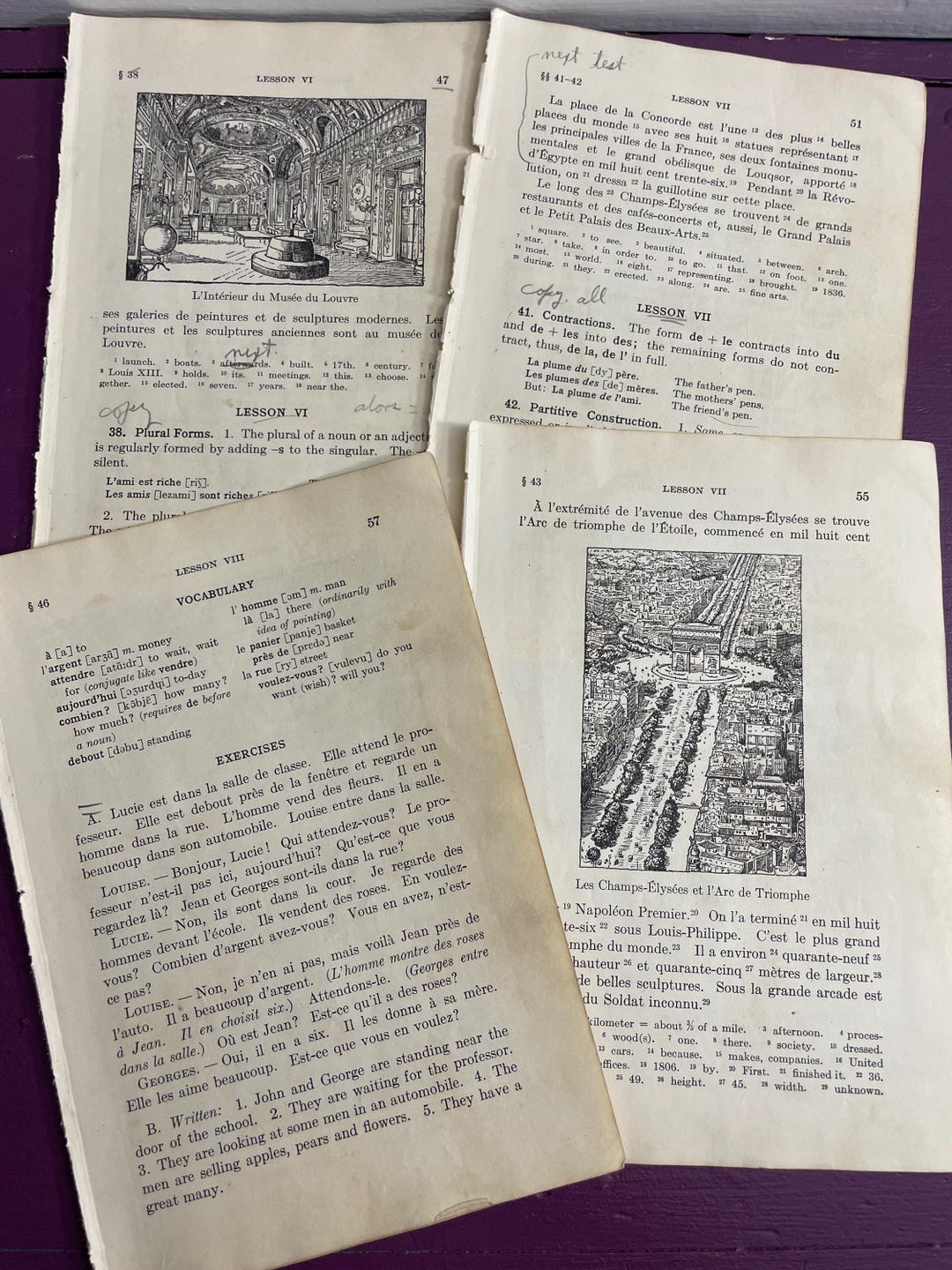 40 Antique French Grammar Book Pages. Vintage French Book Pages ...