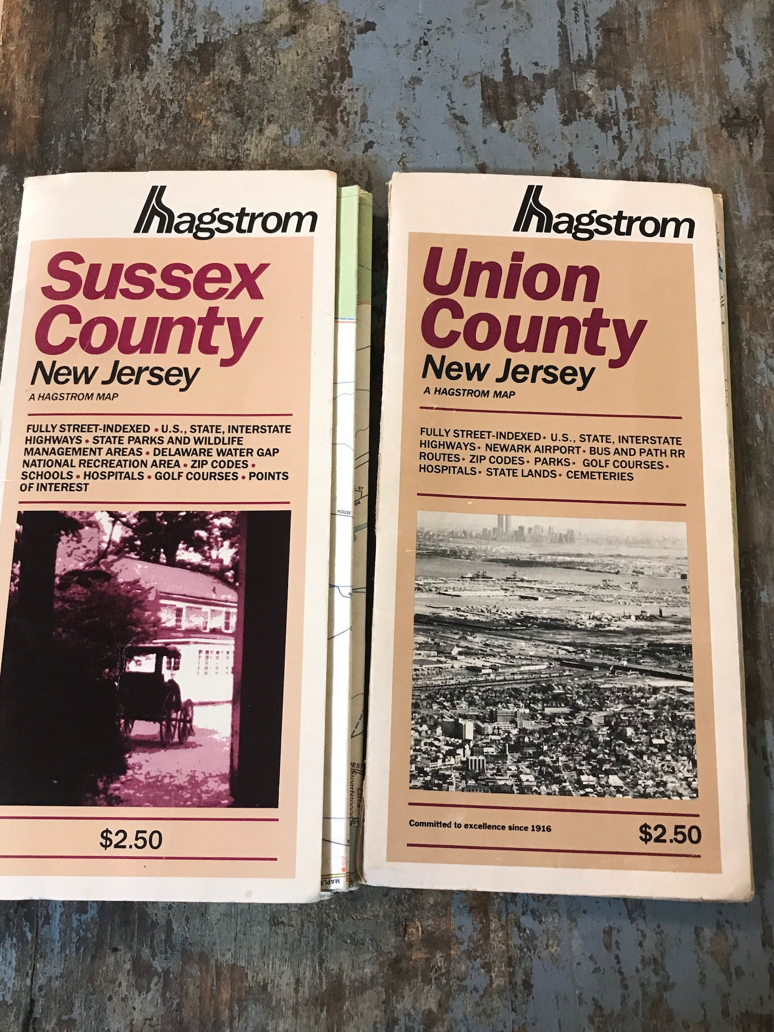 Vintage Hagstrom New Jersey County Maps. NJ Maps. Bergen, Middlesex ...