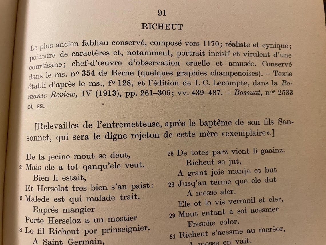 Ancient French Literature. Chrestomathie De La Litterature En Ancien ...