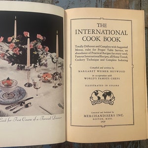 The International Cookbook. 1929. Margaret Weimer Heywood. Antique ...