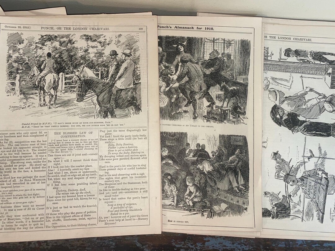 25 Antique Magazine Pages From British Magazine - Punch or the London ...