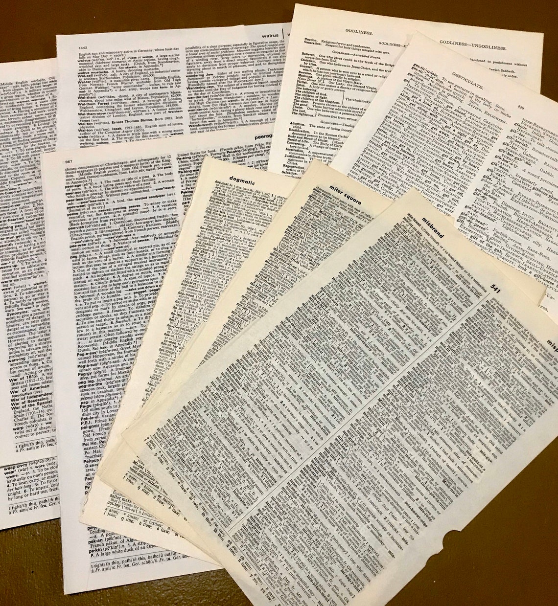 25 Antique Dictionary Paper. Vintage Dictionary Book Pages. | Etsy