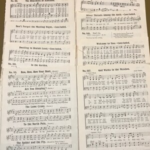 25 Vintage Sheet Music Book Pages for Crafts. Antique Sheet Music ...