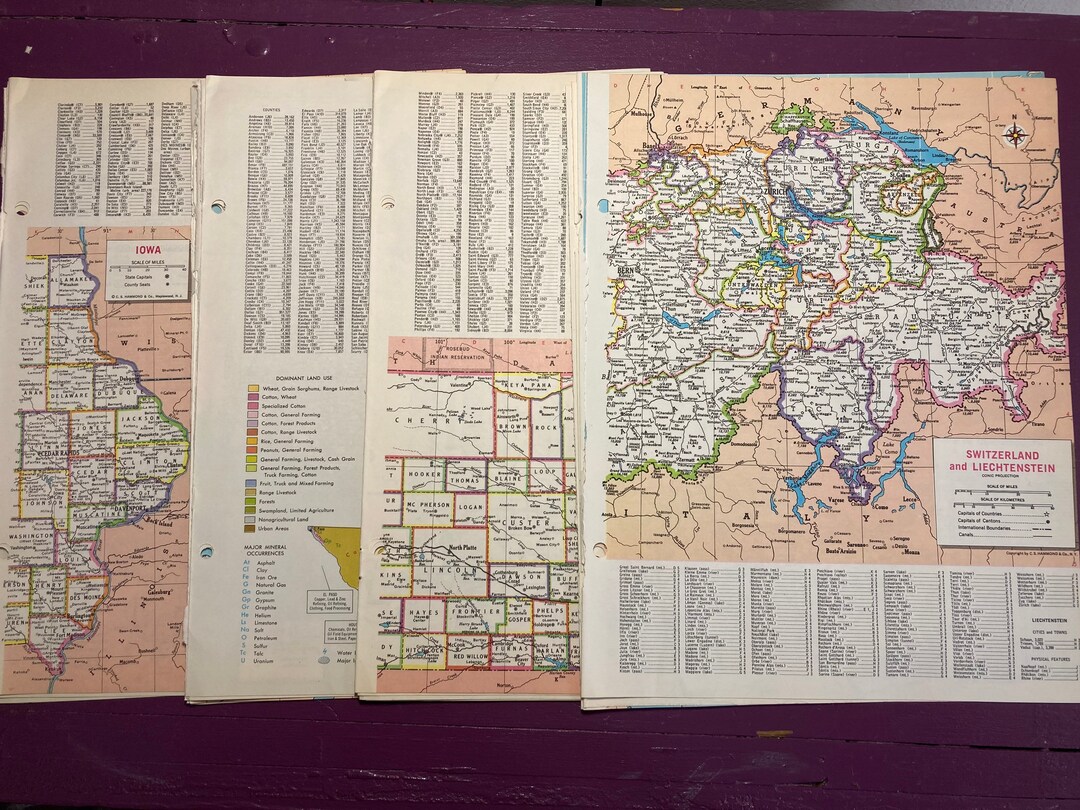 20 Vintage Map Pages. Old Maps. Decoupage, Scrapbooking, Paper Crafts ...