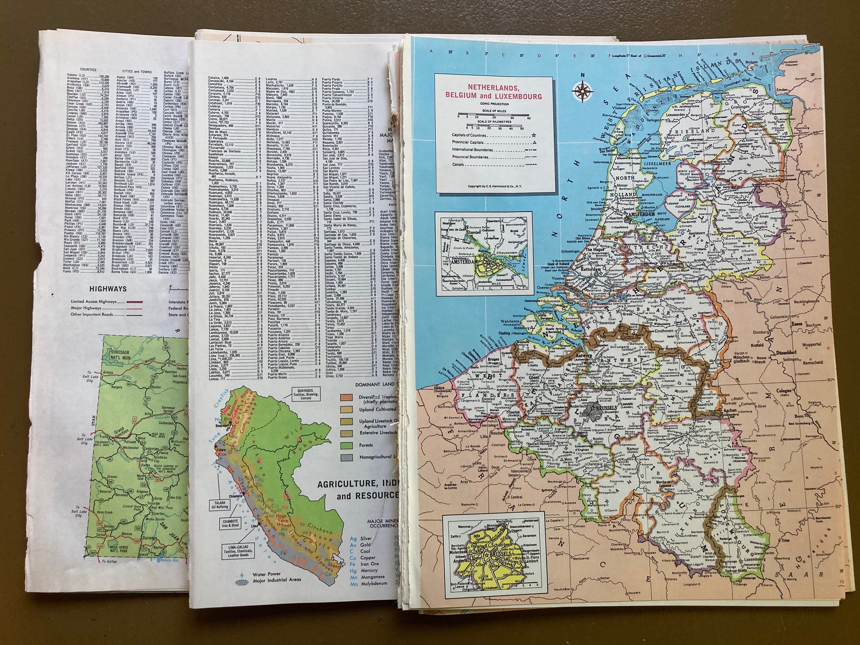 20 Vintage Map Pages. Old Maps. Decoupage Scrapbooking Paper - Etsy