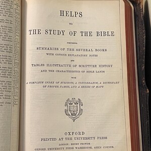 Antique Bible With Study Helps, Concordance, Maps. Religious Book. Old ...