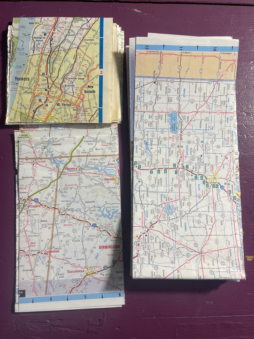 35 Pieces of US Road Maps. Vintage Map Bathroom. Scrapbook Paper. Paper ...