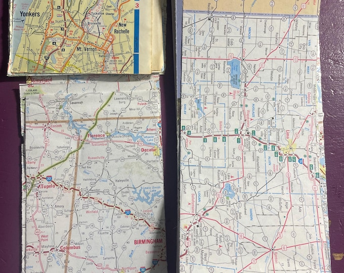 35 Pieces of US Road Maps. Vintage Map Bathroom. Scrapbook Paper. Paper ...
