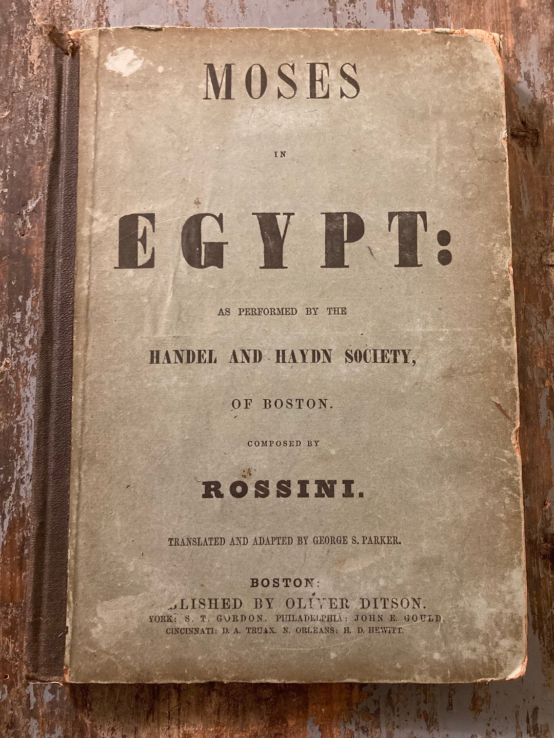 Moses in Egypt: as Performed by the Handel and Haydn Society of Boston ...