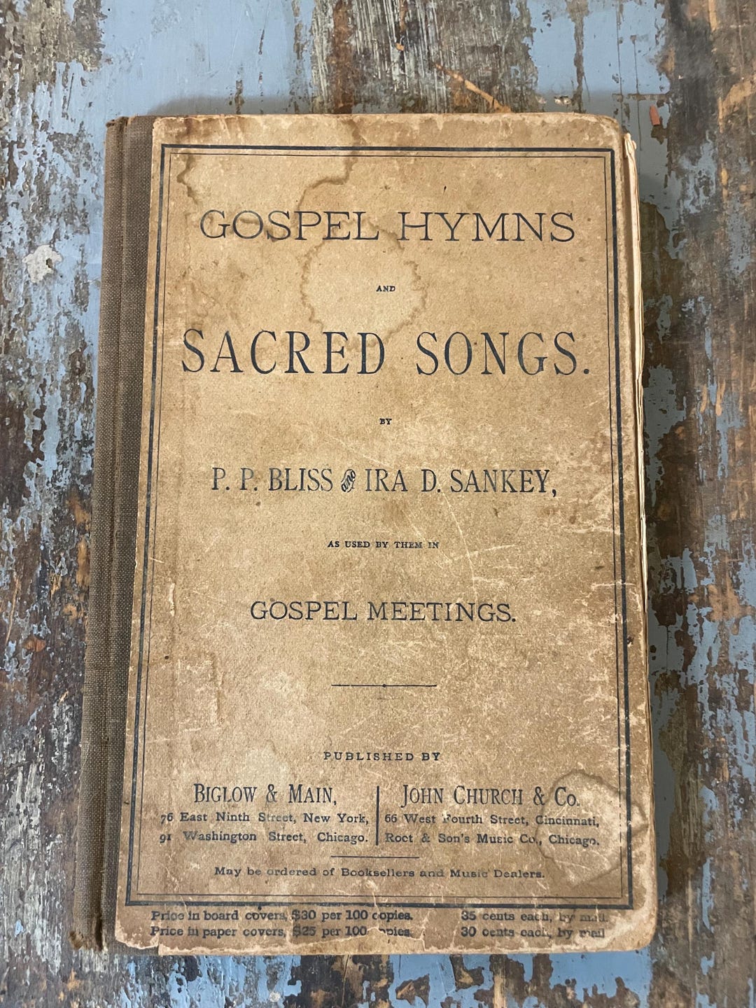 Antique Gospel Hymnal. Gospel Hymns & Sacred Songs. 1875. Church Chorus ...