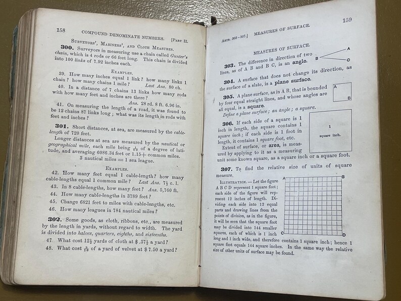 Antique Math Book. Walton's the Illustrative Practical Arithmetic. 1869 ...