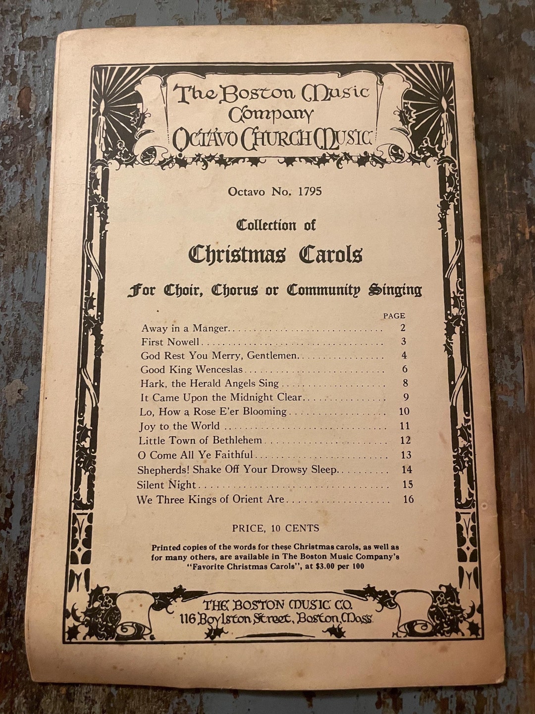 Vintage French Christmas Carols. Boston Music Company Octavo. Church ...