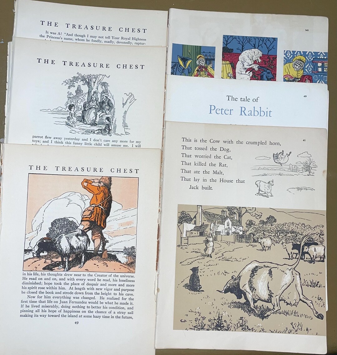 25 Antique Children's Book Pages. Antique Book Paper. Illustrated ...