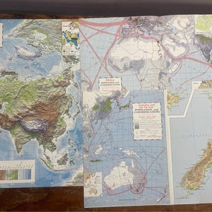 3 Large Pieces of Map Paper. Vintage Map Paper for Crafts. Decoupage ...