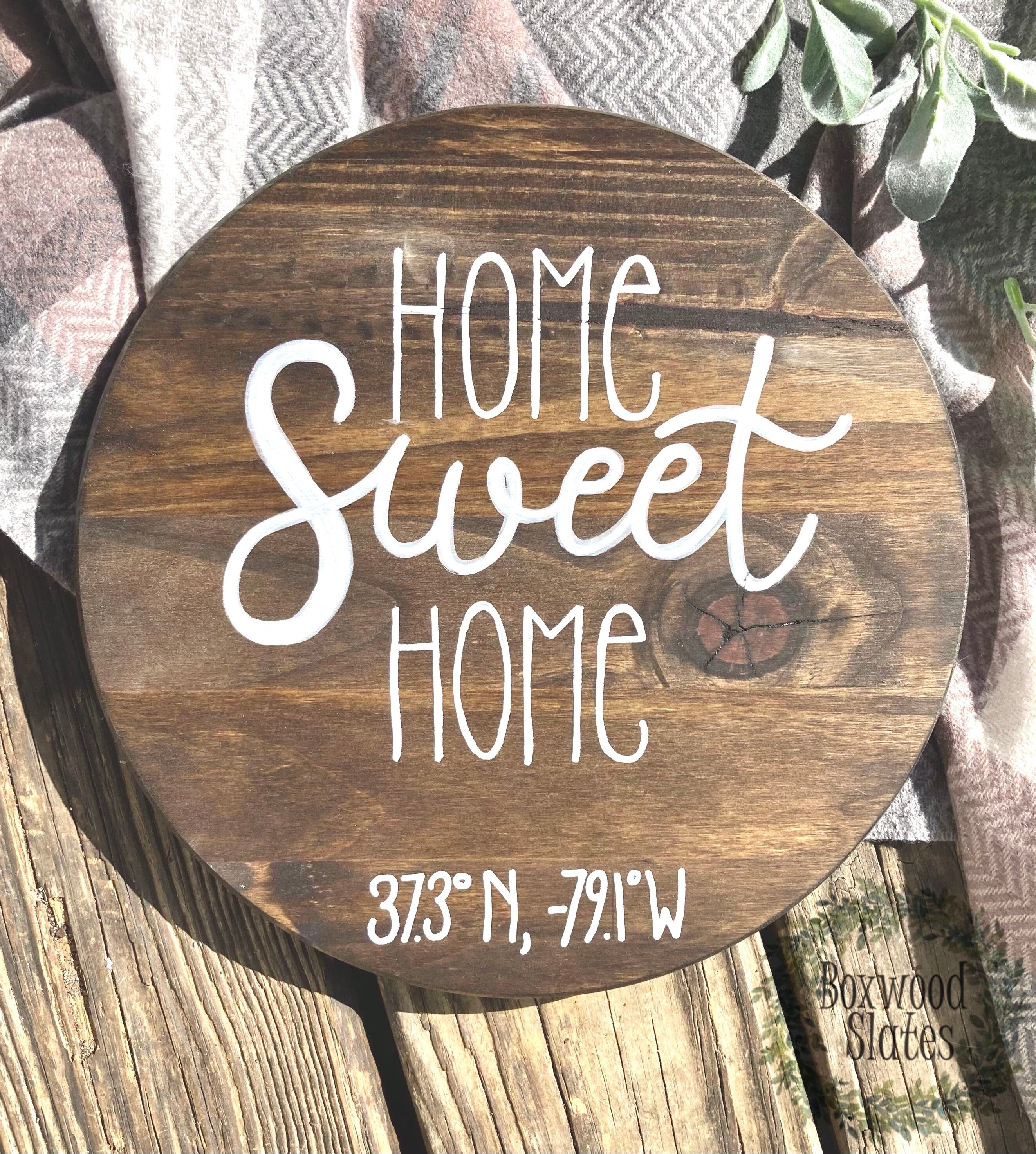 Housewarming / Relator Gift / Home Sweet Home / Custom coordinates ...