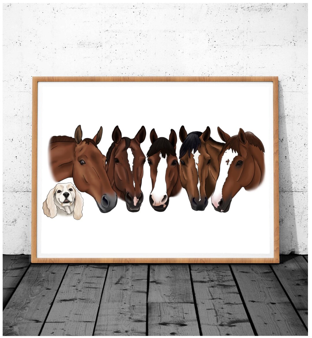 Custom Drawing of Your Horse | Custom Physical Print - Etsy