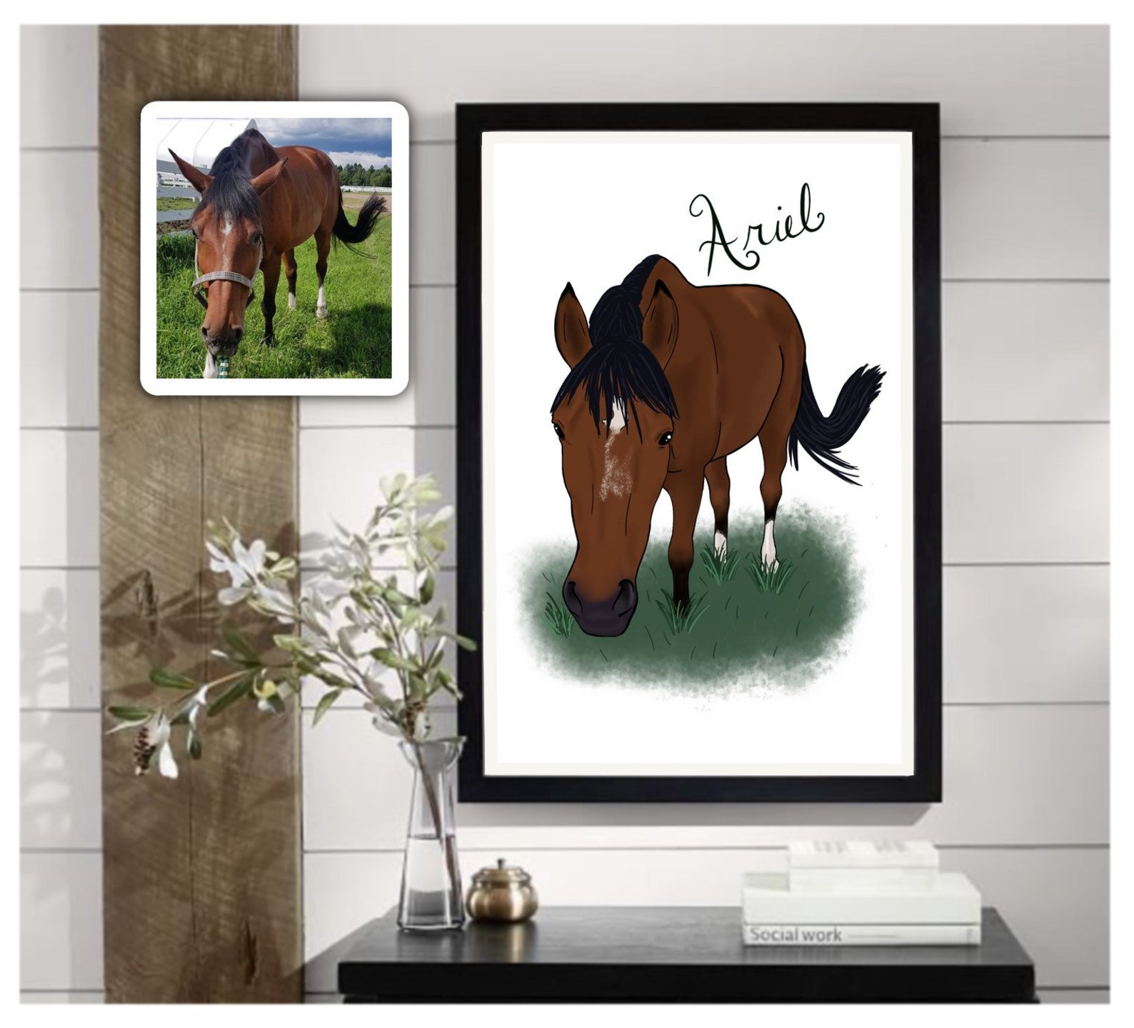 Custom Drawing of Your Horse Custom Print of Your Horse | Etsy