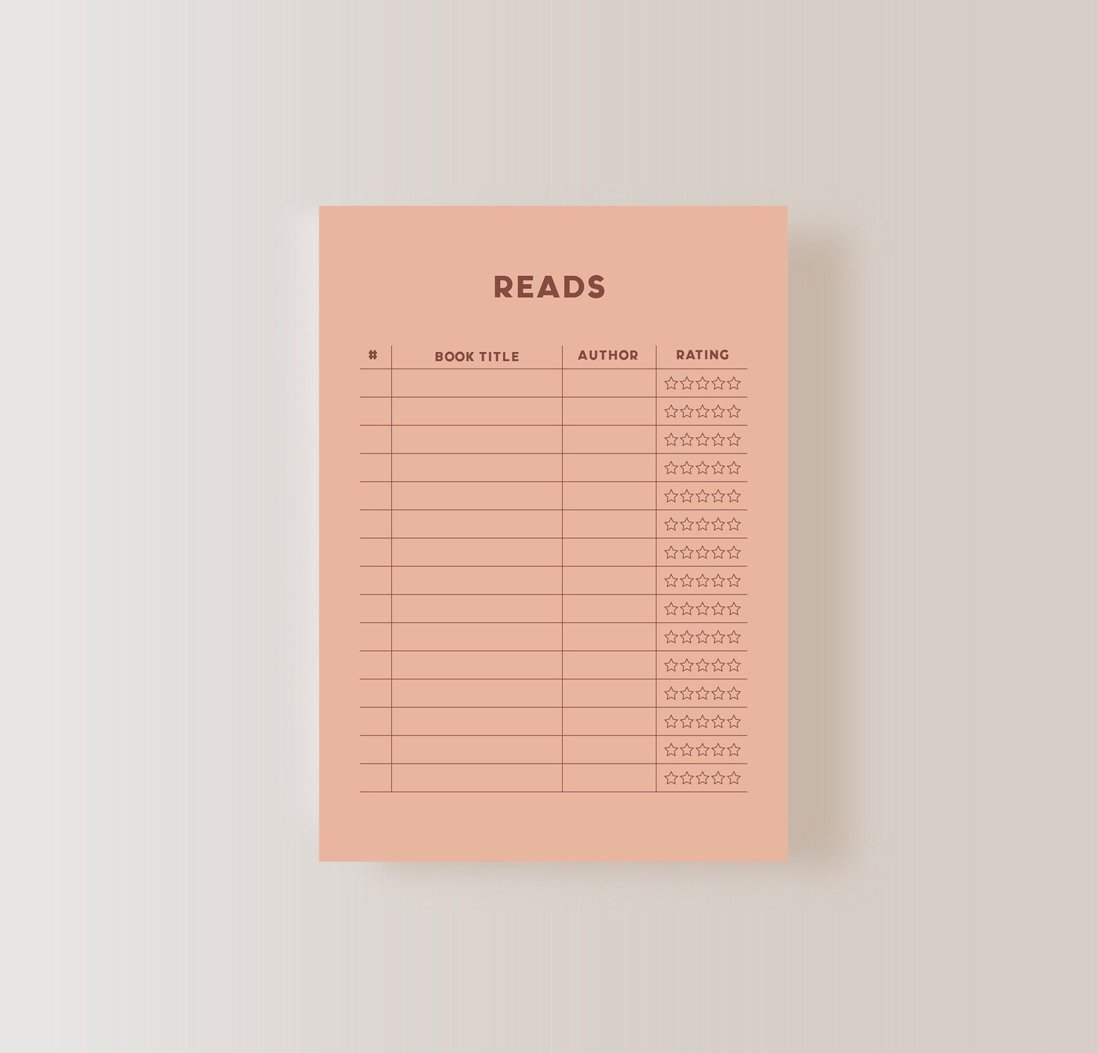 Reading Logs in Warm Tones, Printable Reading Tracker, Books to Read ...