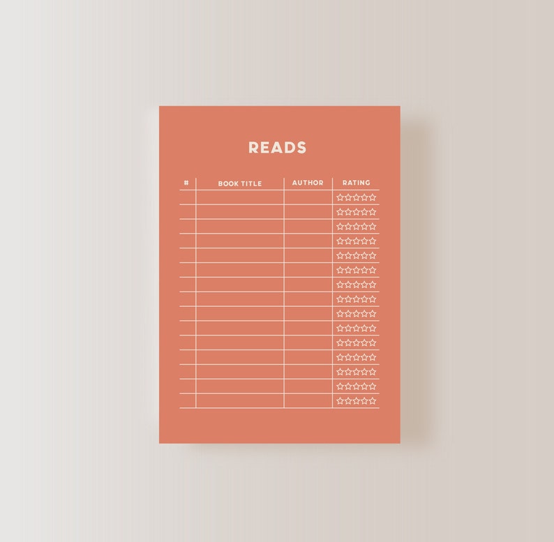Reading Logs in Warm Tones, Printable Reading Tracker, Books to Read ...