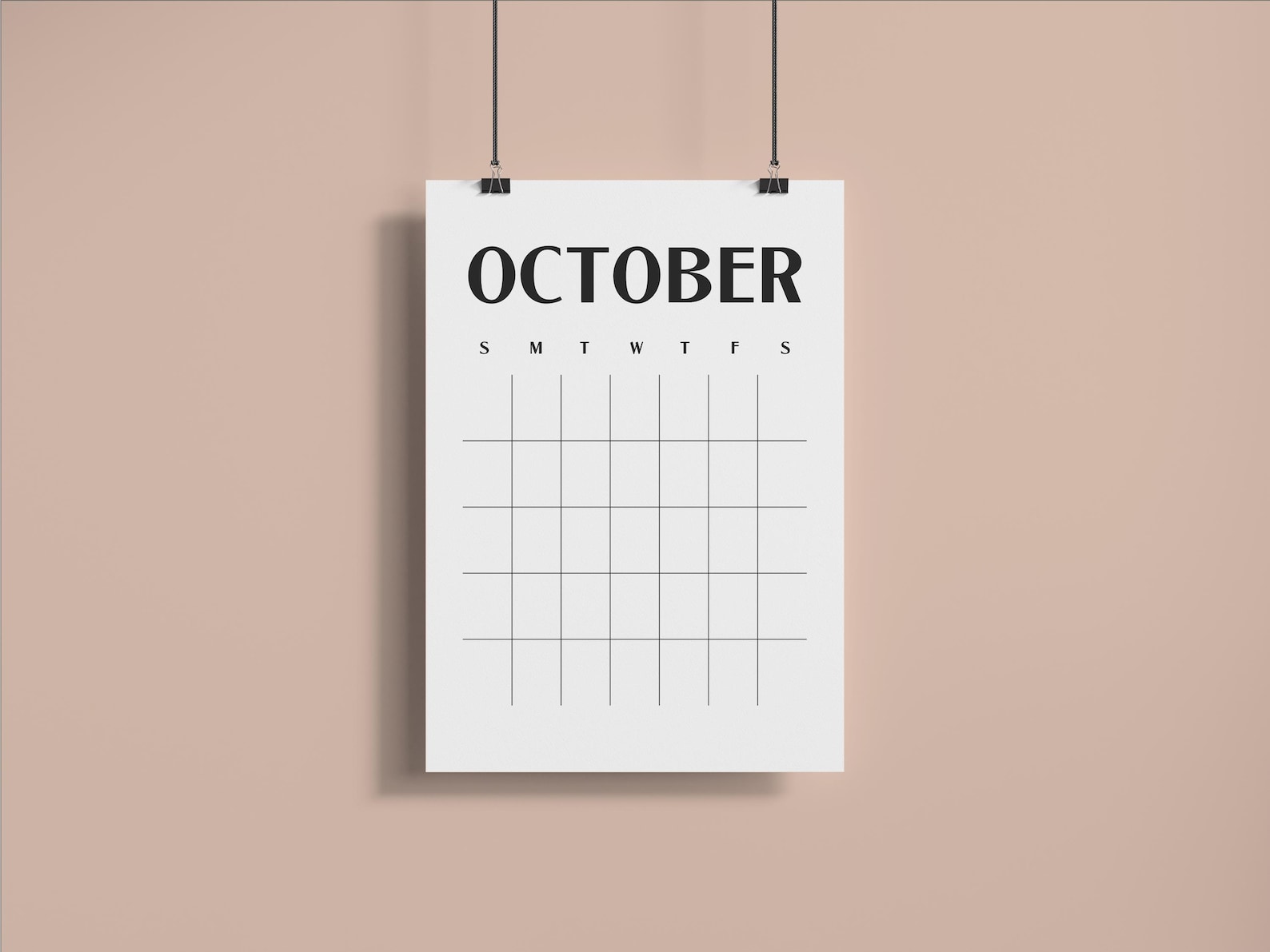 Printable Minimalist Wall Calendar Pages, New Year Wall Planner ...