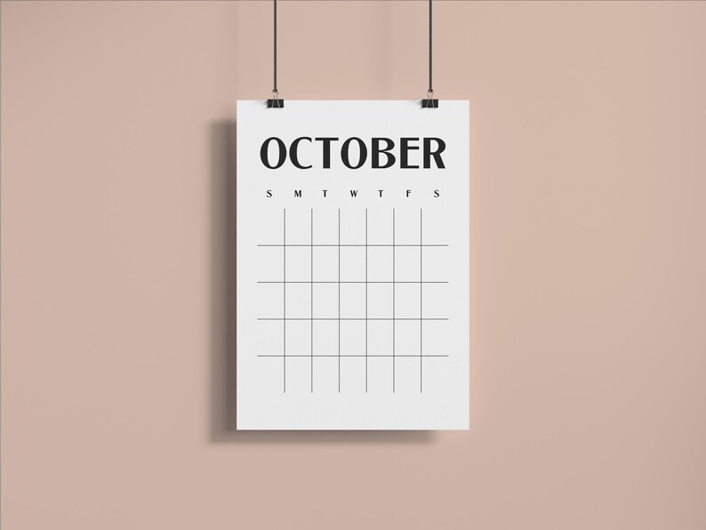 Printable Minimalist Wall Calendar Pages, New Year Wall Planner ...