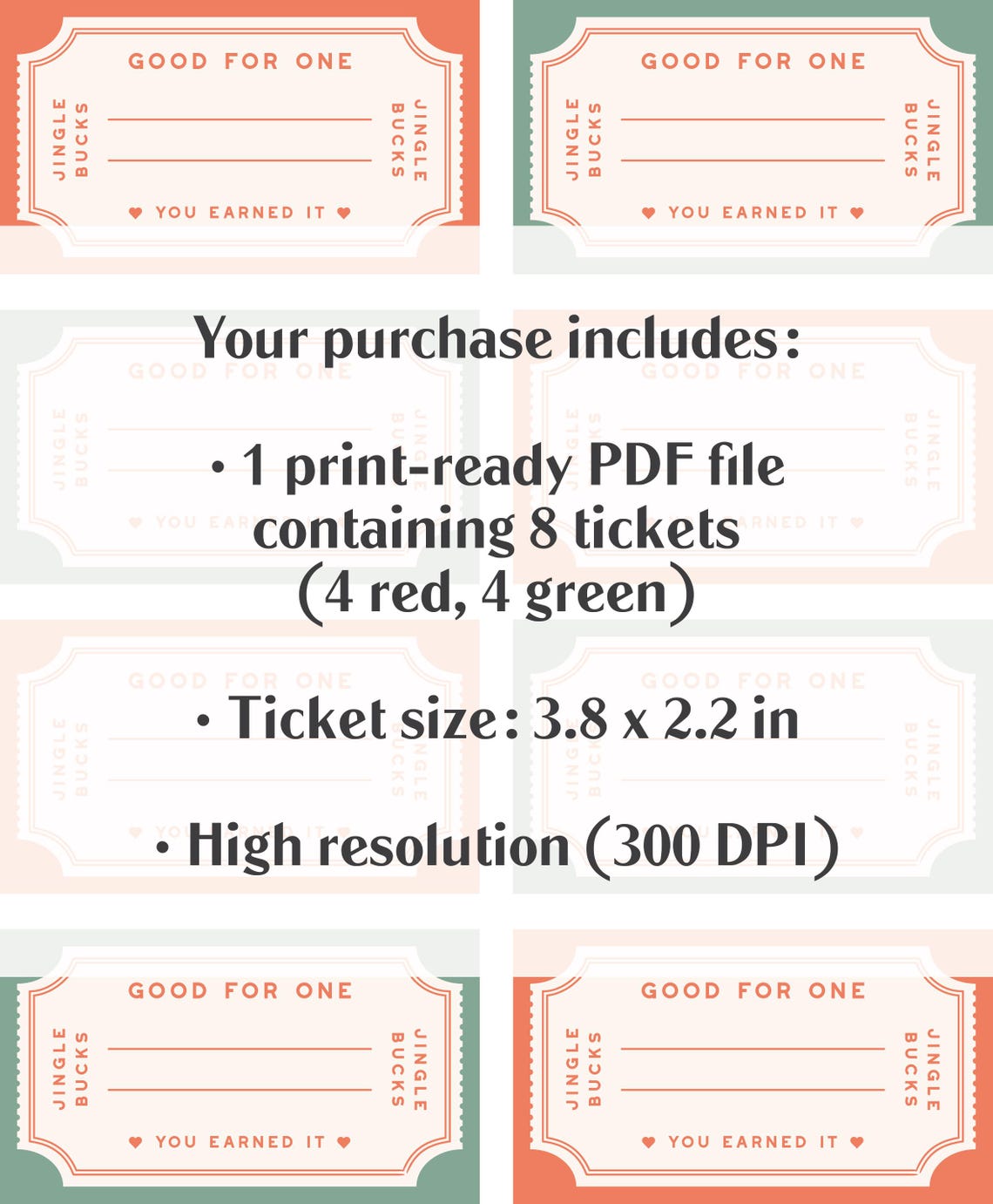 Printable Jingle Bucks: Kids' Holiday Reward Coupons (digital Download ...