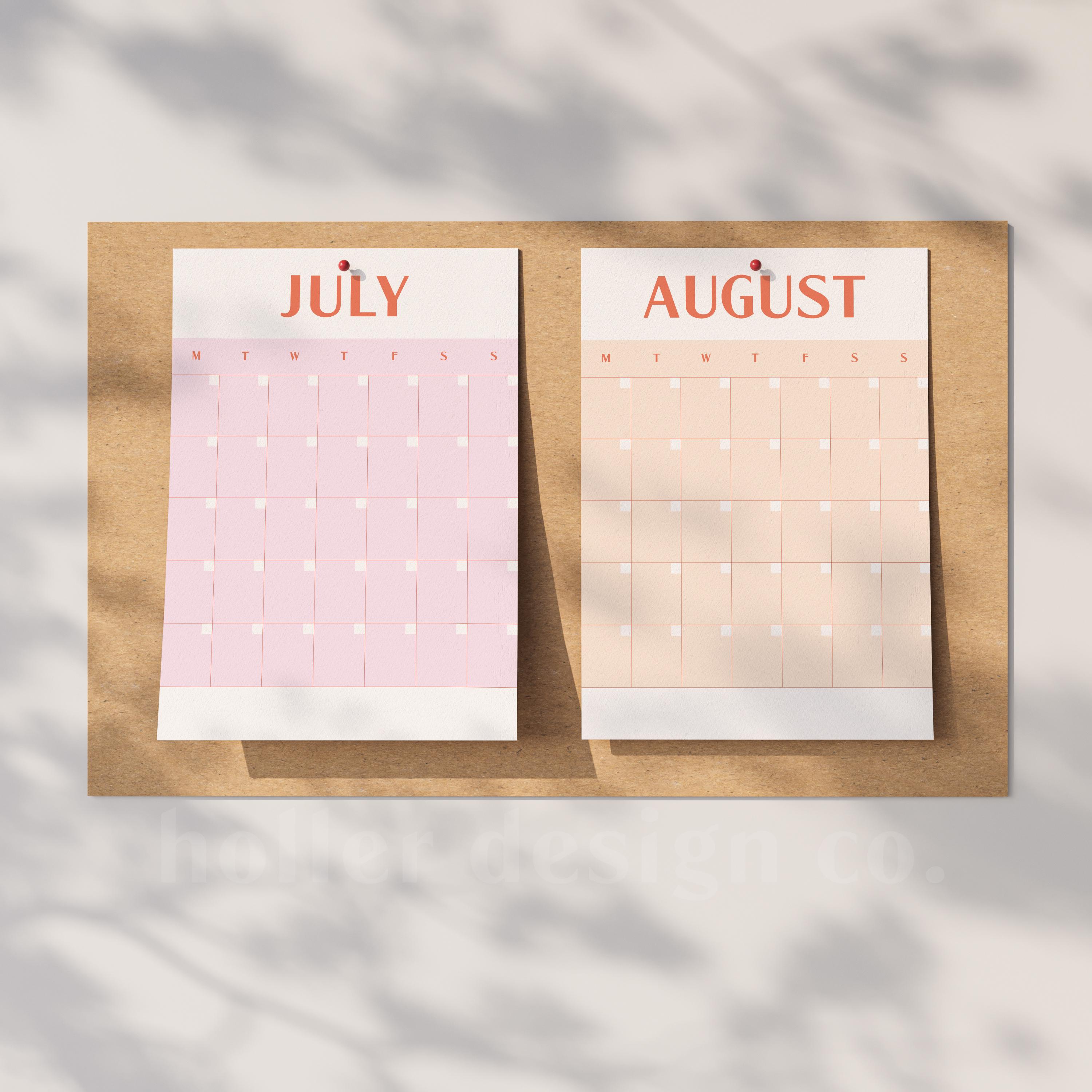 Printable Retro Wall Calendar: Accidentally Wes Anderson Inspired (DIN ...