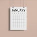 Printable Minimalist Wall Calendar Pages, New Year Wall Planner ...