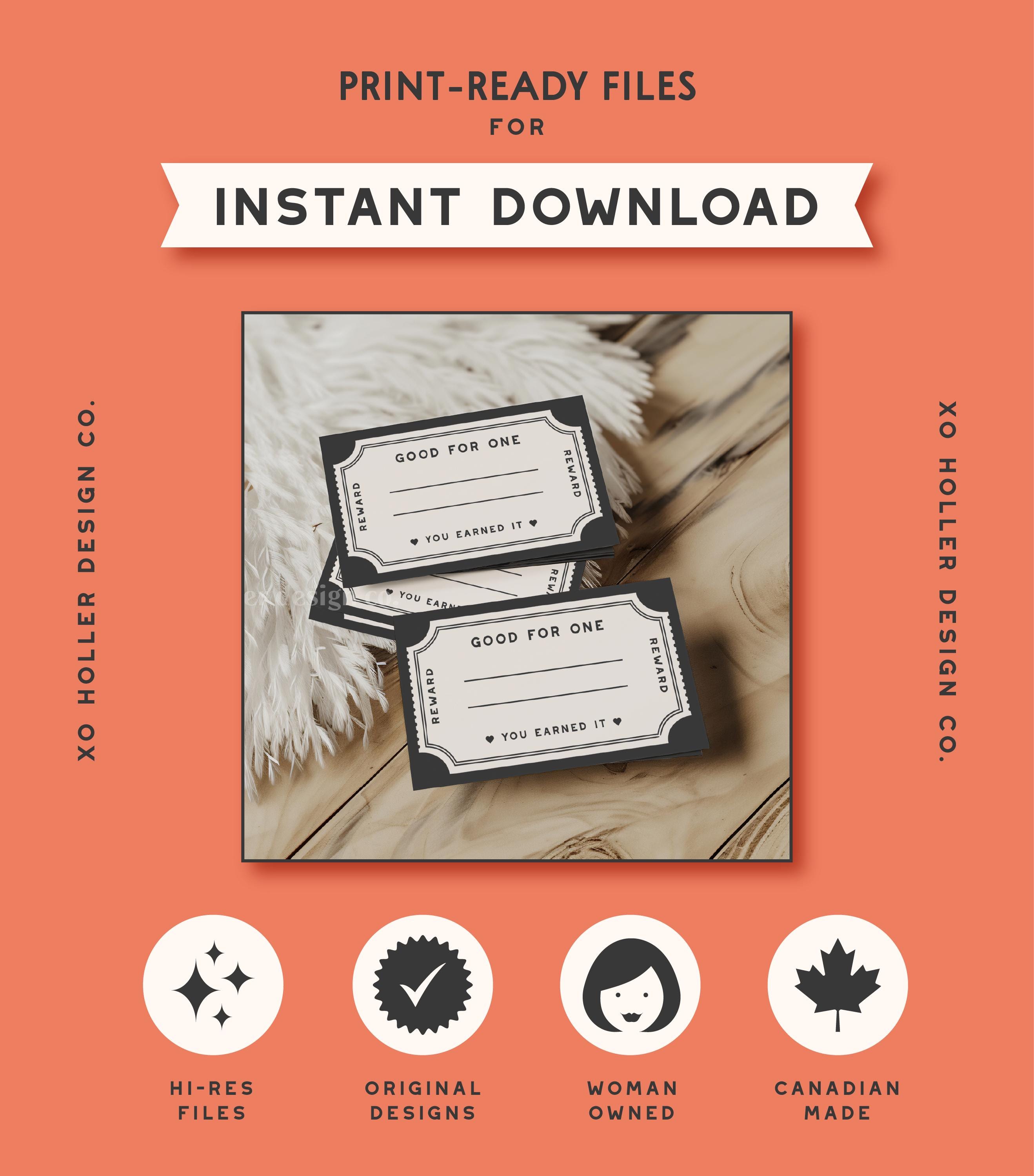 Printable Reward Coupons: Personalized Birthday, Homework or Chore ...