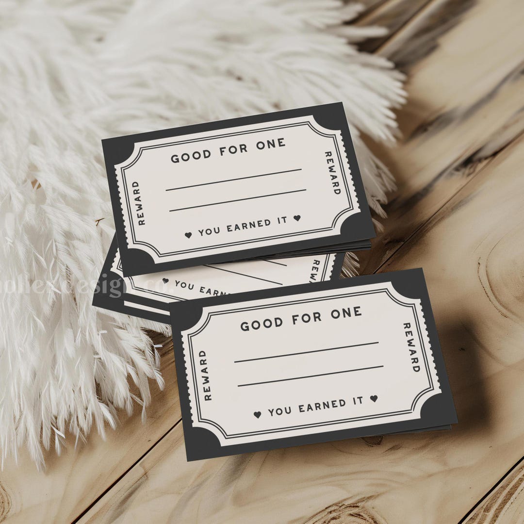 Printable Kids Reward Coupons: Birthday, Homework, Chore Tickets (PDF ...