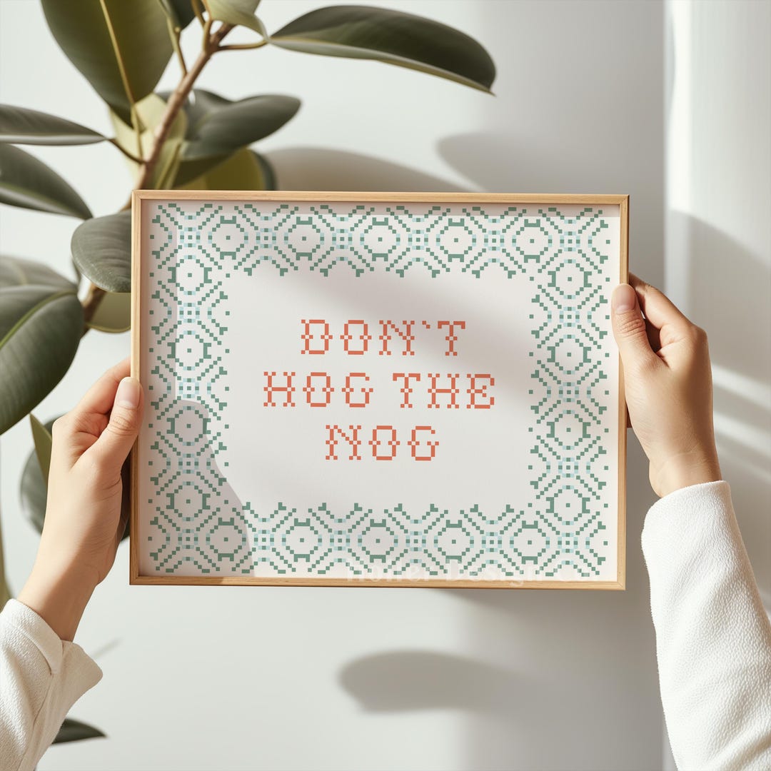Printable Don't Hog the Nog Table Sign, Wall Decor, Funny Holiday Decor ...